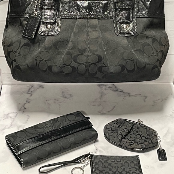 Coach | Bags | Coach Signature Ruched Handbag Bundle | Poshmark